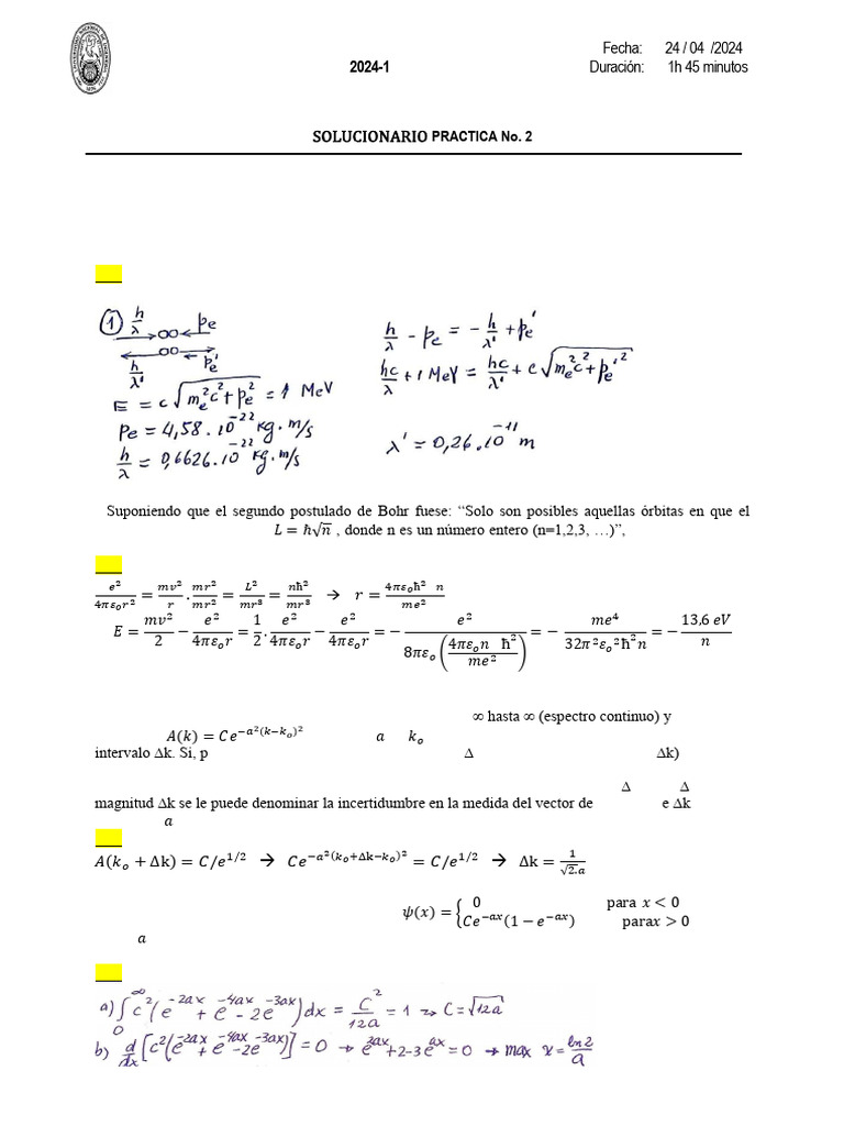 Bfi06m p2 Sol Mno | PDF | Electrón | Electronvoltio