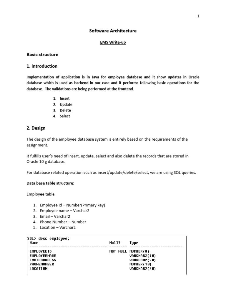 EMS - SA Writeup Assignment | PDF | Databases | Sql