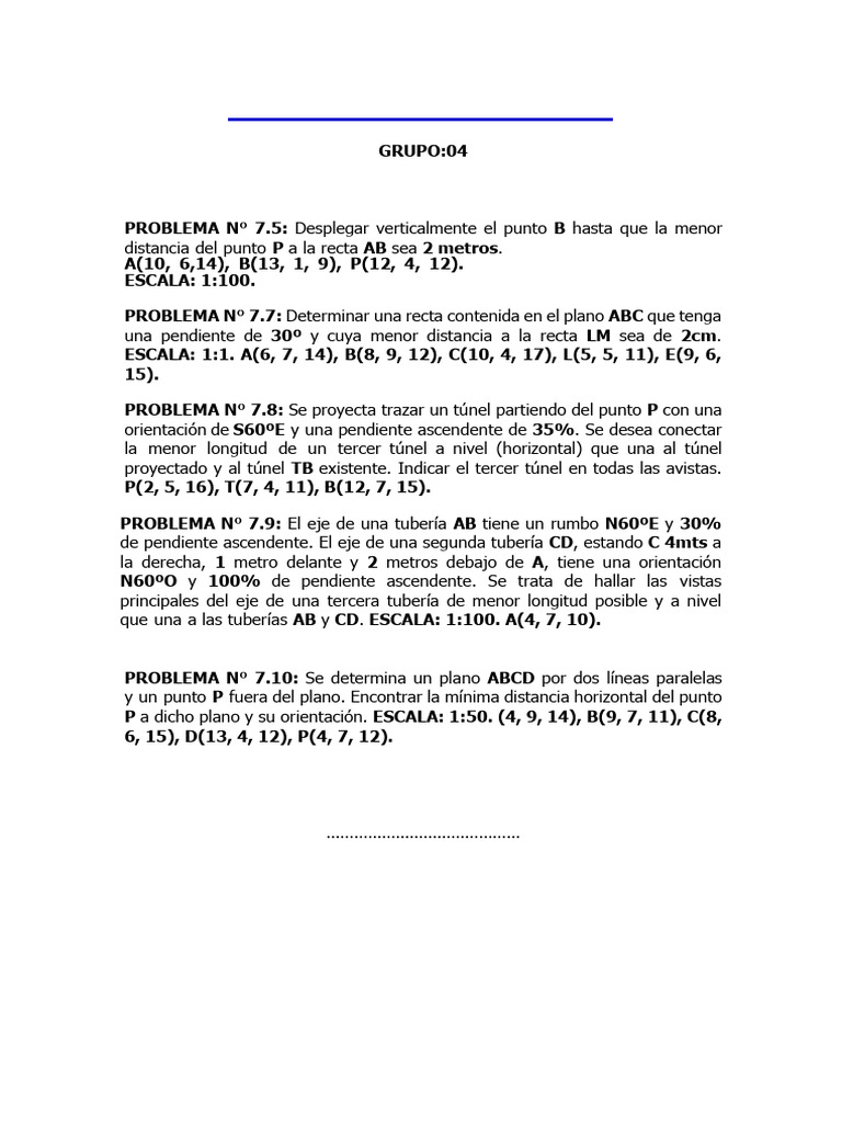 PROBLEMAS PROPUESTOS GRUPO 04 | PDF