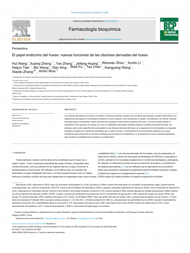 The Endocrine Role of Bone Novel Functions of Bone-Derived Cytokines ...
