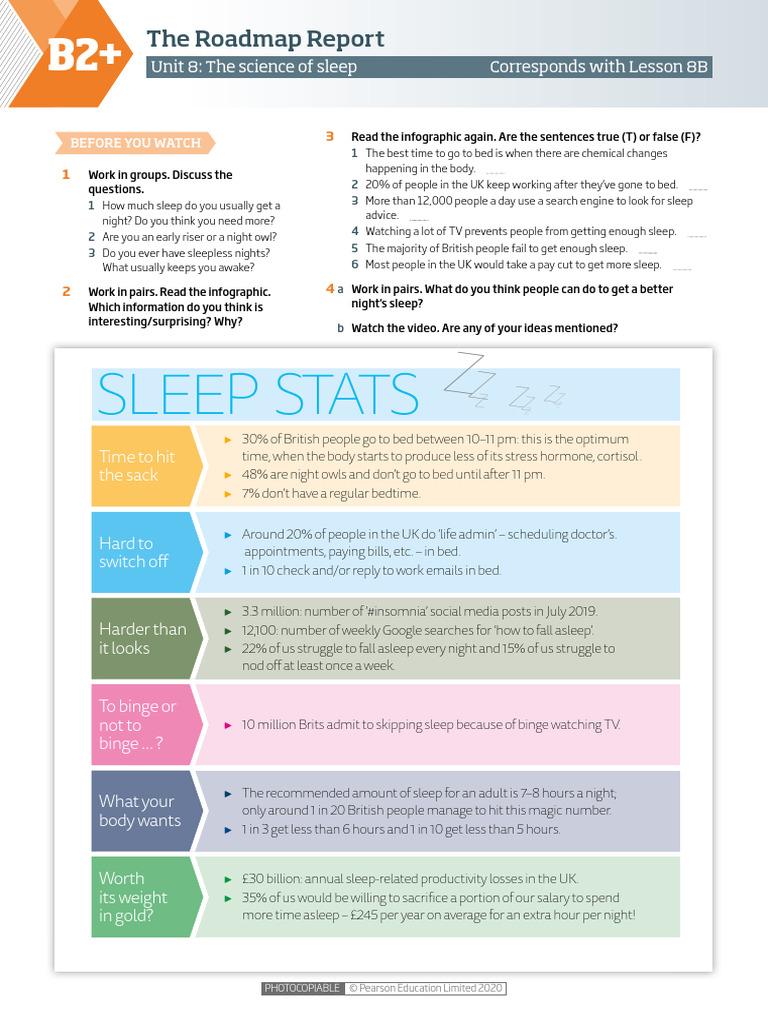 ROADMAP Report B2+ Worksheet Unit | PDF | Sleep