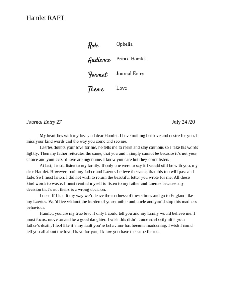 Hamlet RAFT | PDF | Poetry