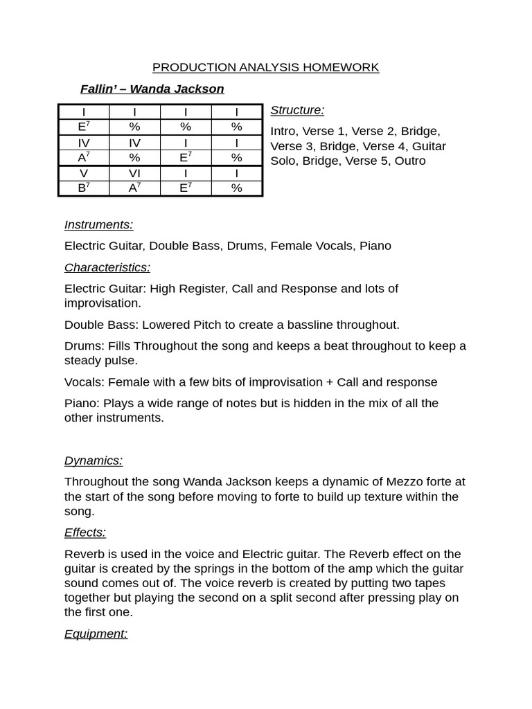 Song Analysis Homework 2 | PDF | Art