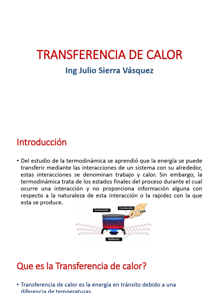 TRANSFERENCIA DE CALOR | PDF | Conduccion termica | Calor