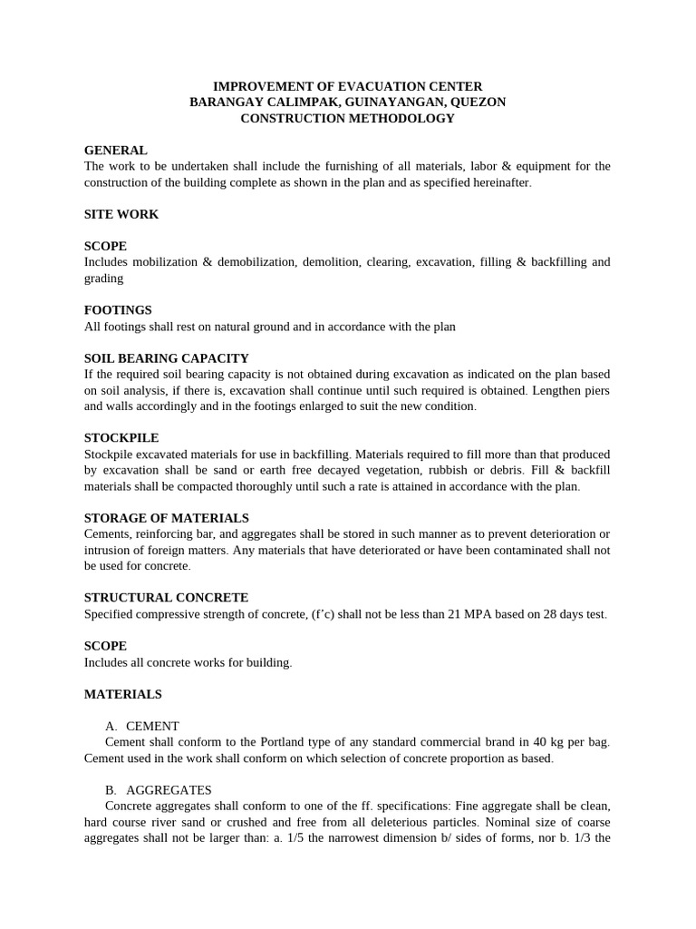 Construction Methodology | PDF | Concrete | Welding