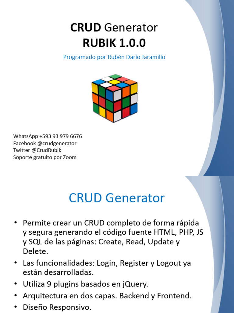 Presentación CRUD Generator | PDF | Contraseña | Mi sql