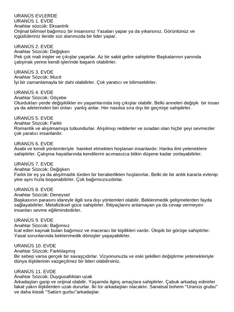 Uranüs Evlerde | PDF