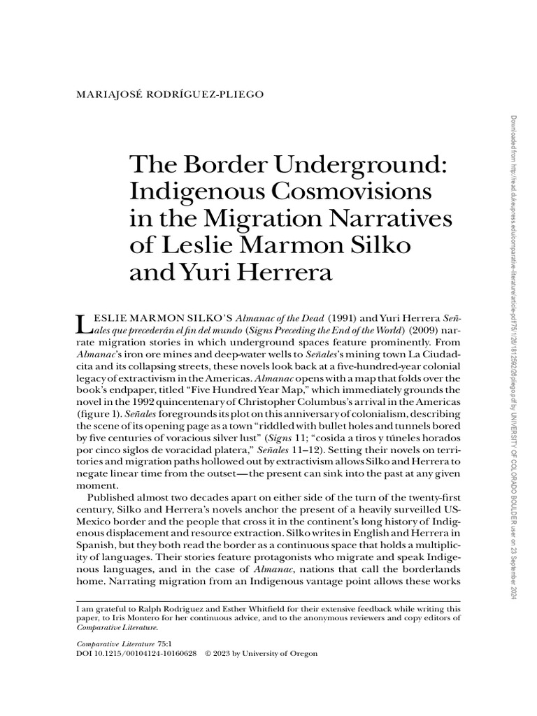 The Border Underground: Indigenous Cosmovisions in The Migration ...