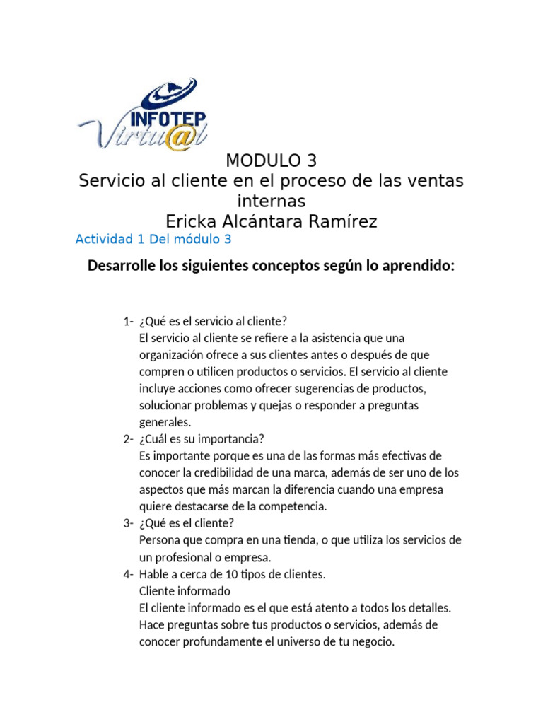 Activida 1,3 Ventas | PDF | Cliente | Marca