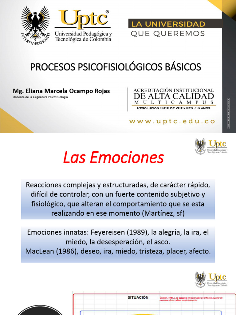 Emoción Y Cognición 1 Presentación Pdf Las Emociones Ciencias