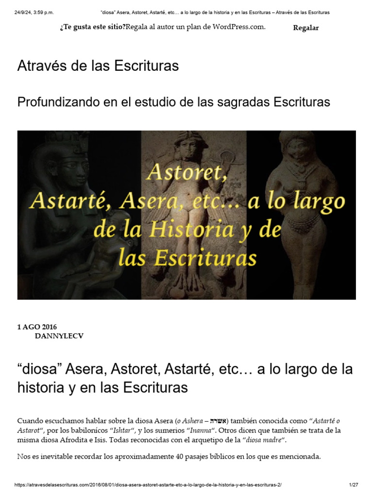 "Diosa" Asera, Astoret, Astarté, Etc A Lo Largo de La Historia y en Las ...