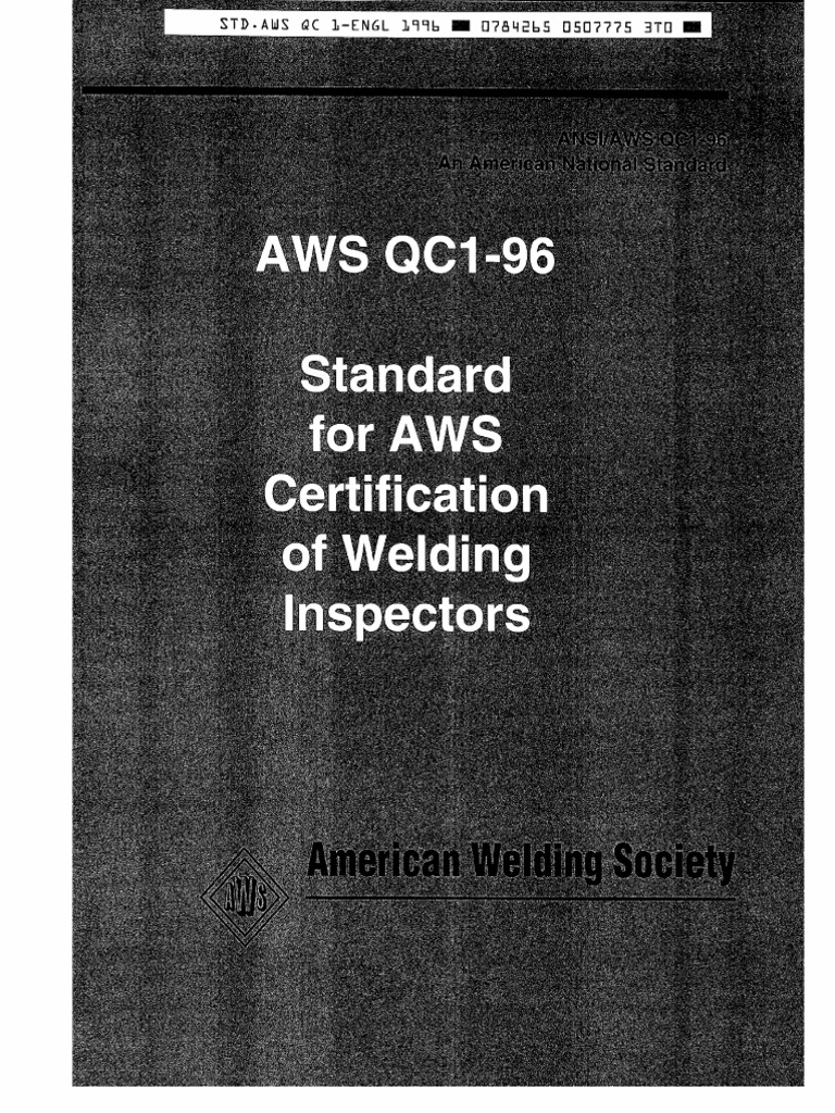 AWS QC1-96 Standard For AWS Certification of Welding Inspectors | PDF ...