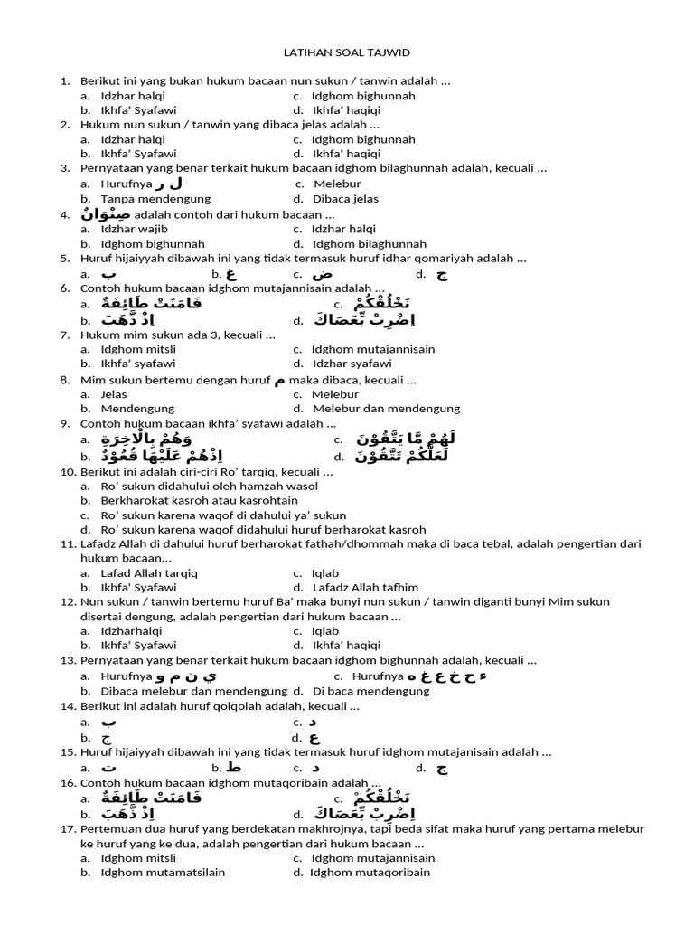 Soal Tajwid | PDF