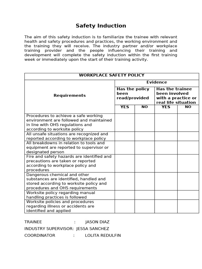 2 Safety-Induction | PDF