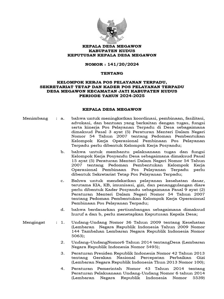 24 20 2024 SK Pokja Posyandu Desa | PDF