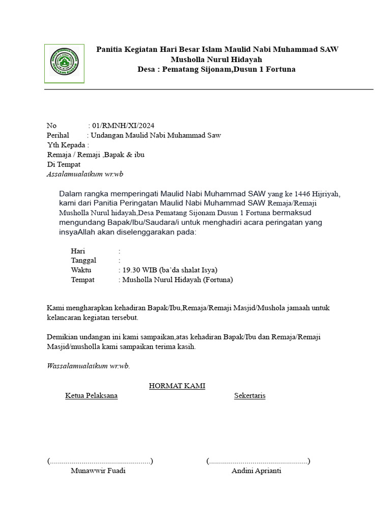 Undangan Re Mu For | PDF