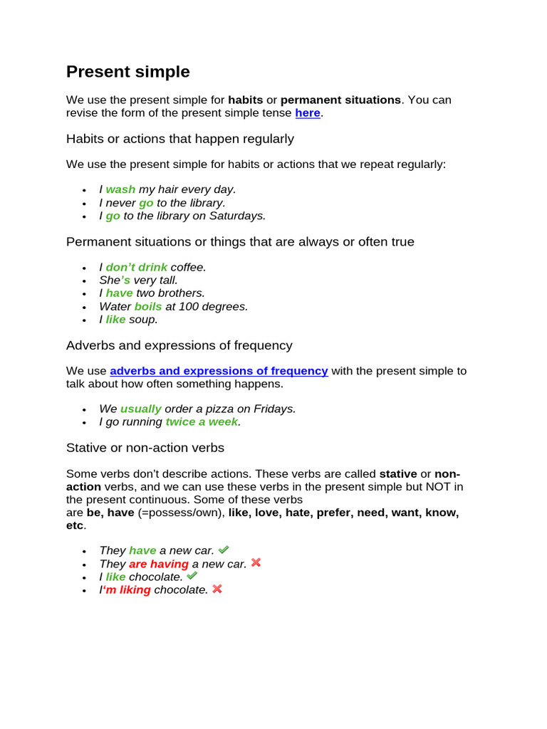 Understanding Present Simple Tense | PDF