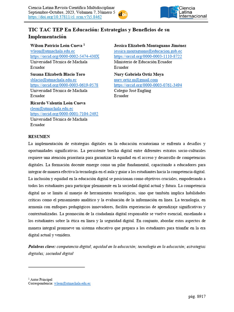 TIC TAC TEP en Educación - Estrategias y Beneficios de Su Implementación | PDF | Enseñando ...