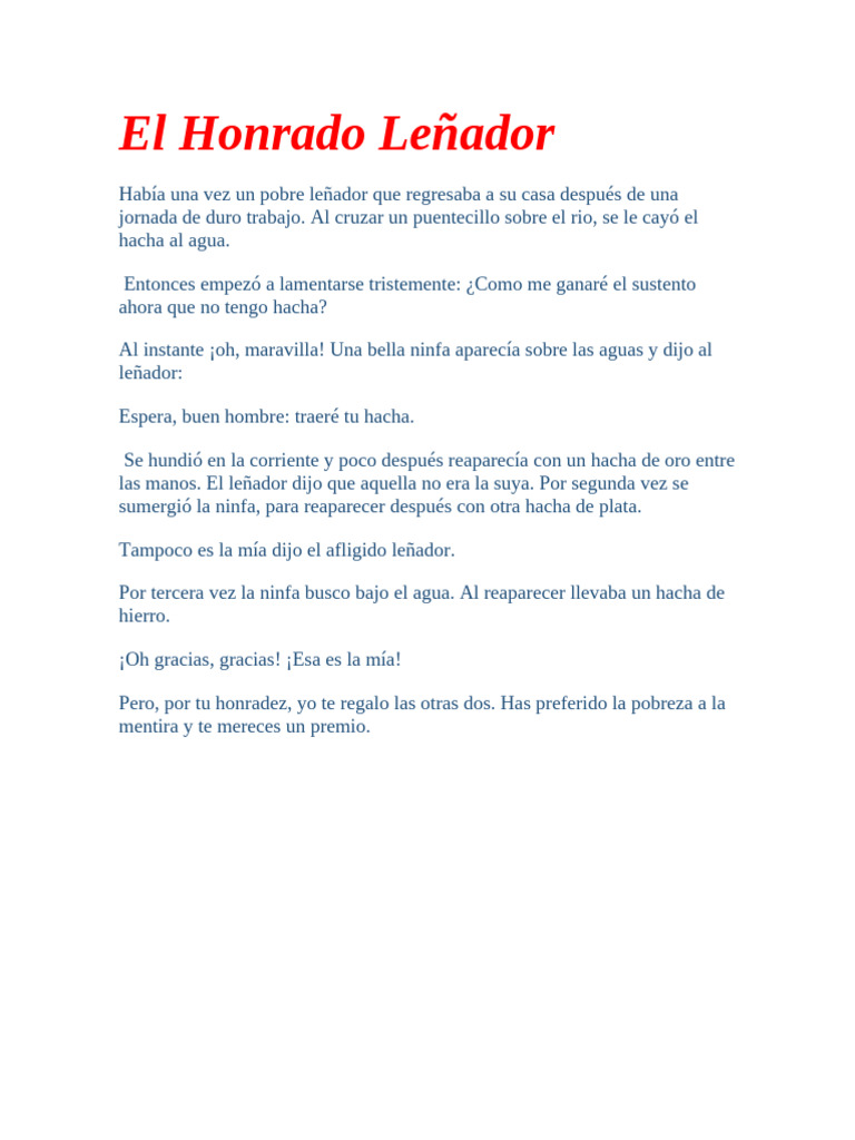 El Honrado Leñador | PDF