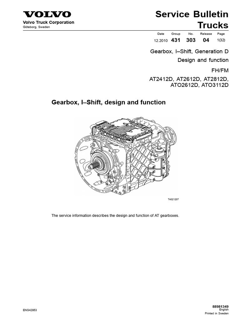 Volvo I-Shift Gearbox Overview | PDF | Manual Transmission | Clutch