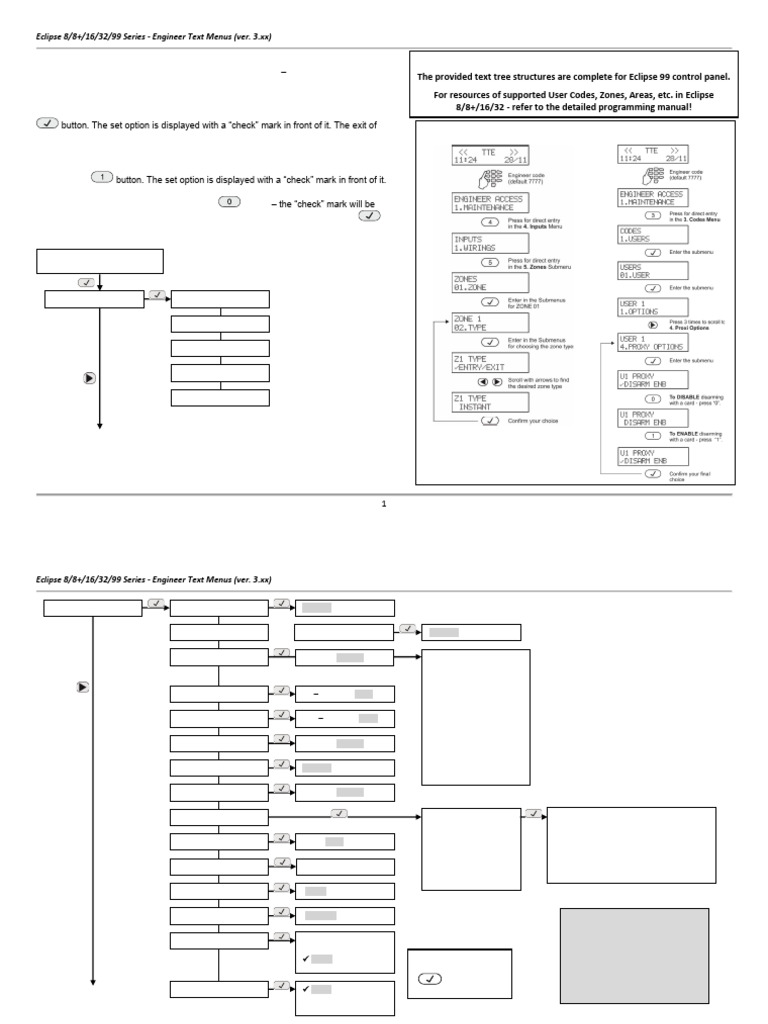 Text Menus Eclipse 8 8 16 32 99 3 XX EN 022021-3 | PDF | Menu (Computing) | Electronics