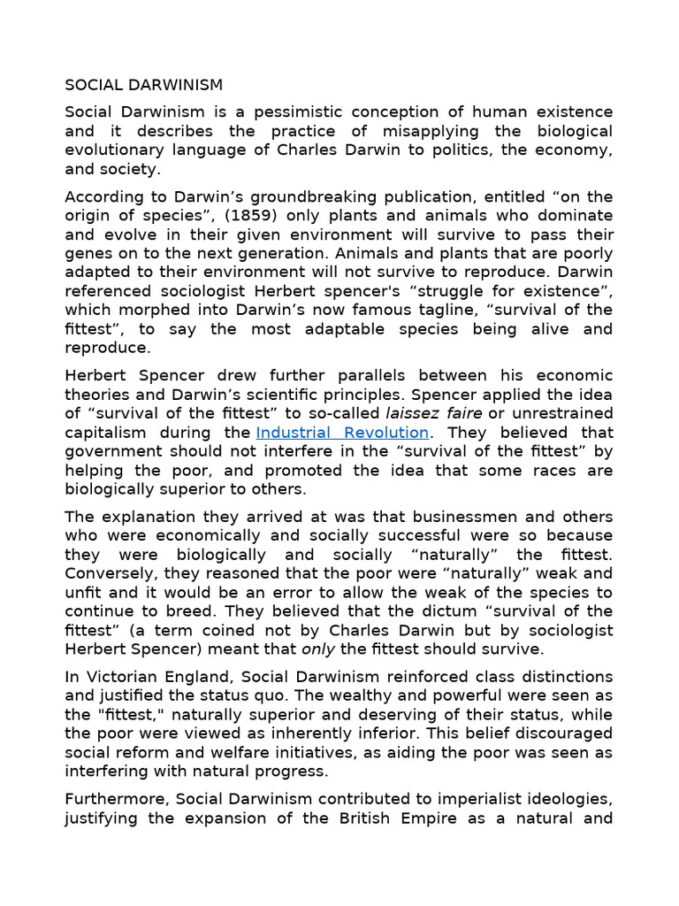 Social Darwinism | PDF