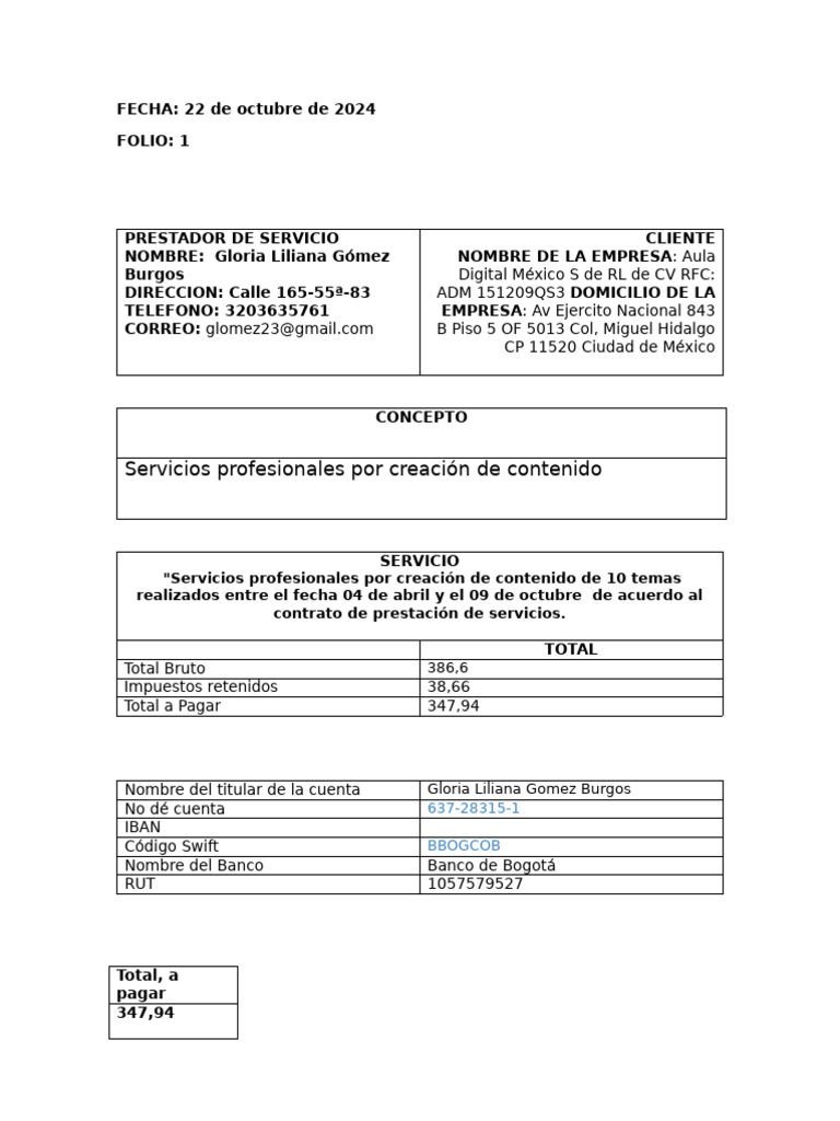 Recibo de Cobro | PDF