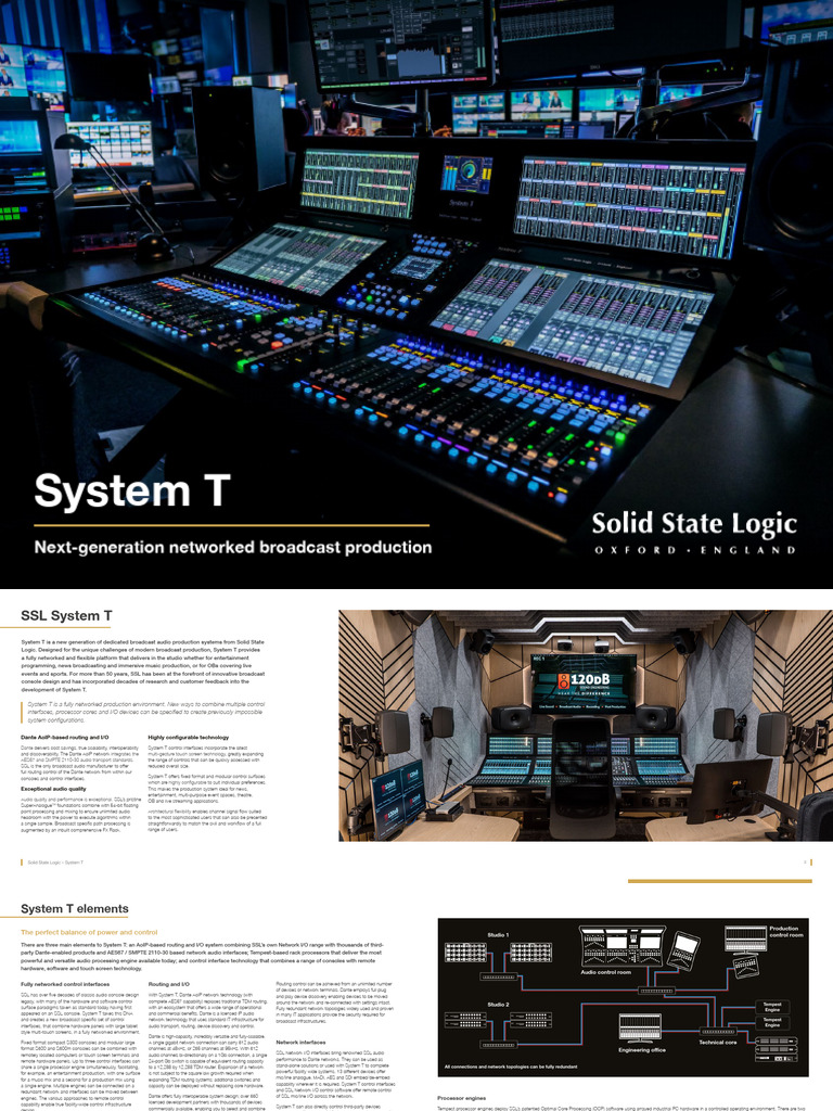 Solid State Logic - System T Broadcast Production Platform (web) | PDF | Touchscreen | Graphical ...