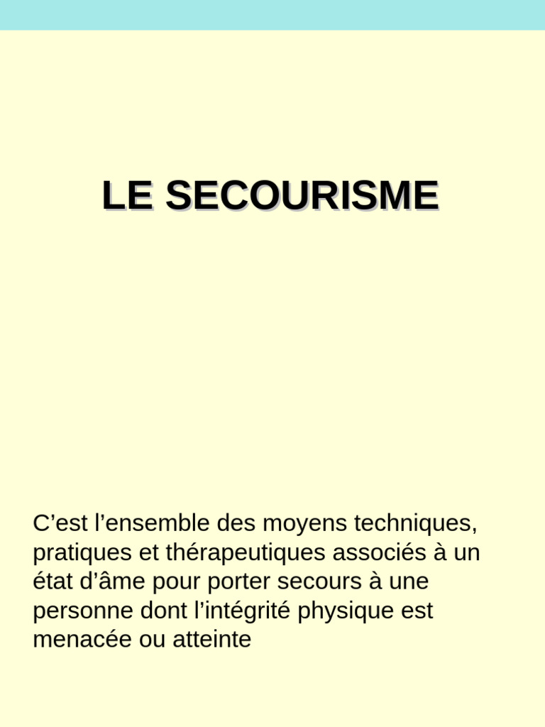 Module 1 Introduction Secourisme | PDF