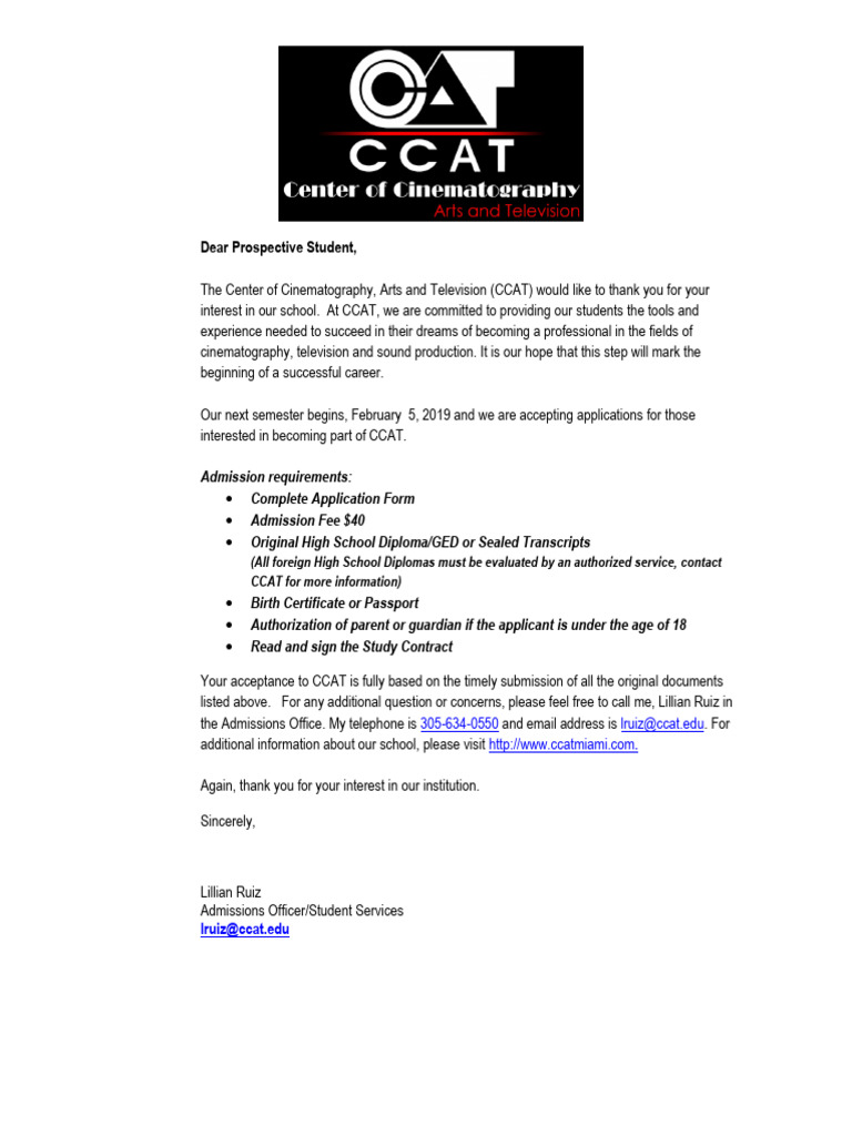 Admissions Requirement Letter FRONT BACK | PDF | Gobierno y personalidad
