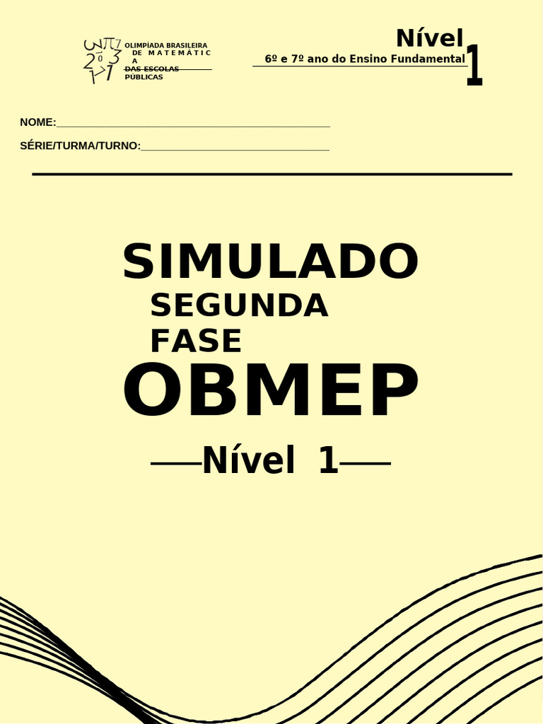 Simulado OBMEP Nível 1: Questões e Respostas | PDF | Triângulo