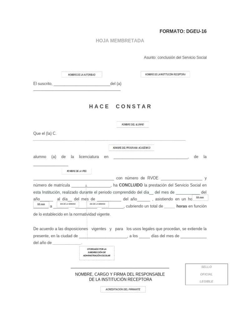 Formato Dgeu 16 | PDF | Crecimiento personal y profesional | Negocios