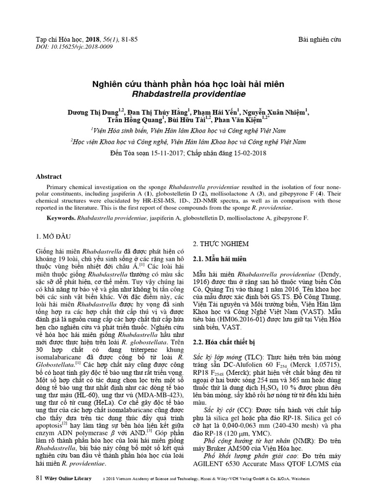 Nghien Cu Thanh PHN Hoa HC Loai Hi M | PDF