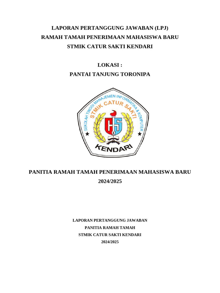 LPJ Ramah Tamah Maba STMIK 2024 | PDF