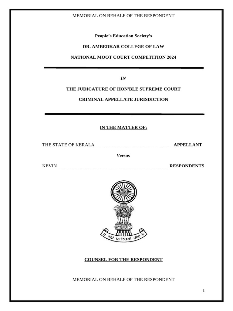 Draft Format For Respondent - Updated | PDF | Acquittal | Reasonable Doubt