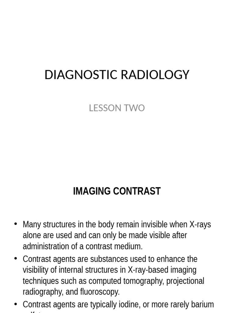 Understanding Imaging Contrast in Radiology | PDF | Ct Scan | Medical ...