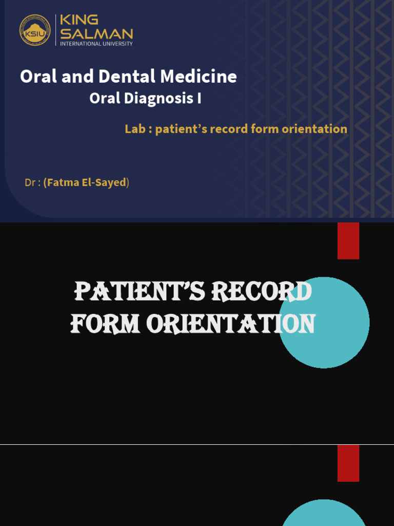 Lab 1 - Patient's Record Form Orientation | PDF | Medicine | Clinical ...