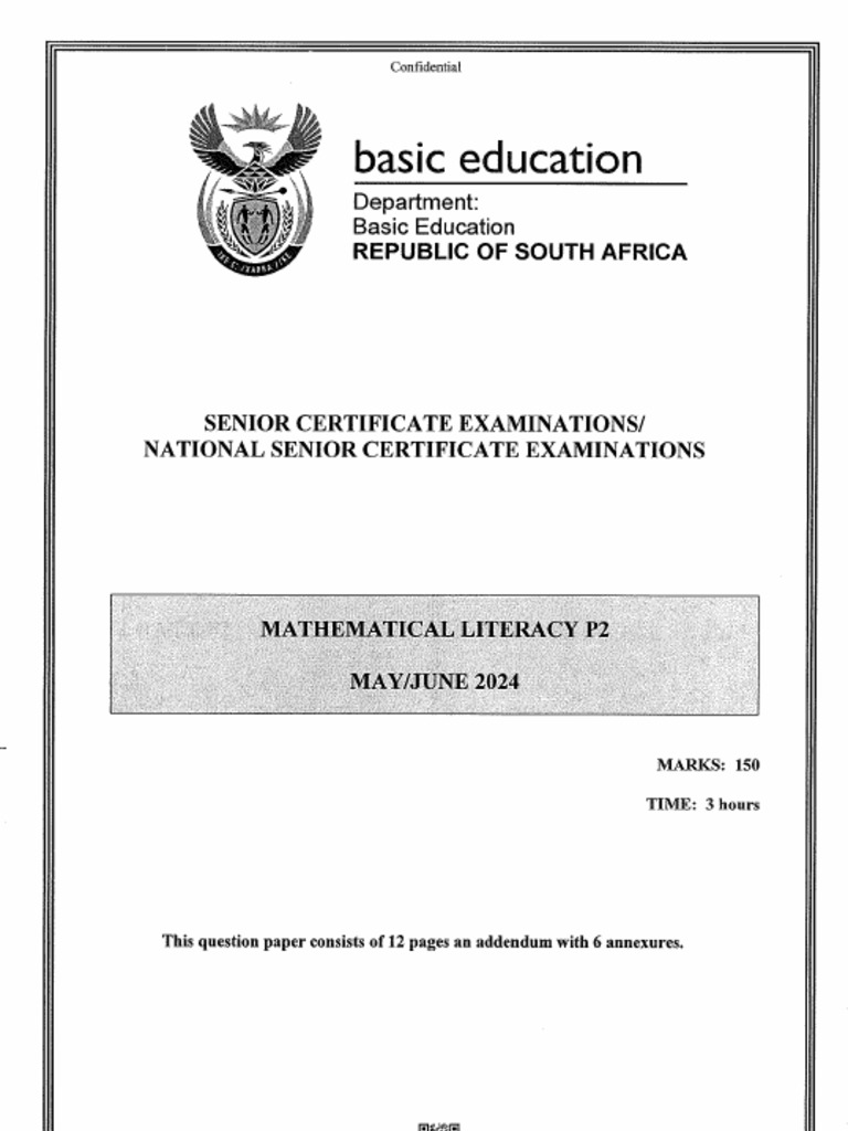 Mathematical Literacy P2 Eng | PDF