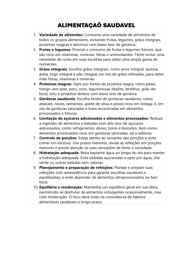 ALIMENTAÇÃO SAUDAVEL | PDF