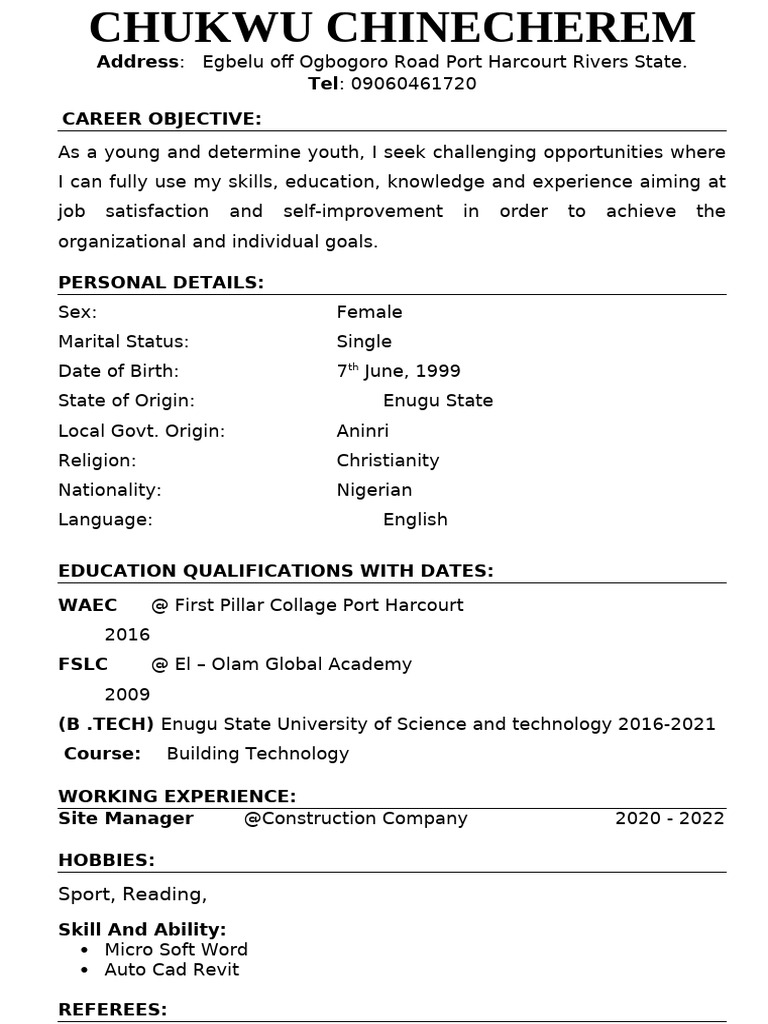 Chukwu Chinecherem - 071906 | PDF