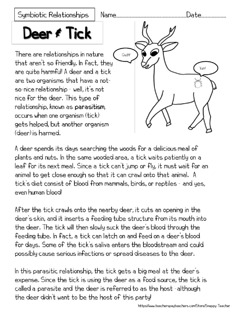 Mutualism Reading ComprehensionWorksheets | PDF