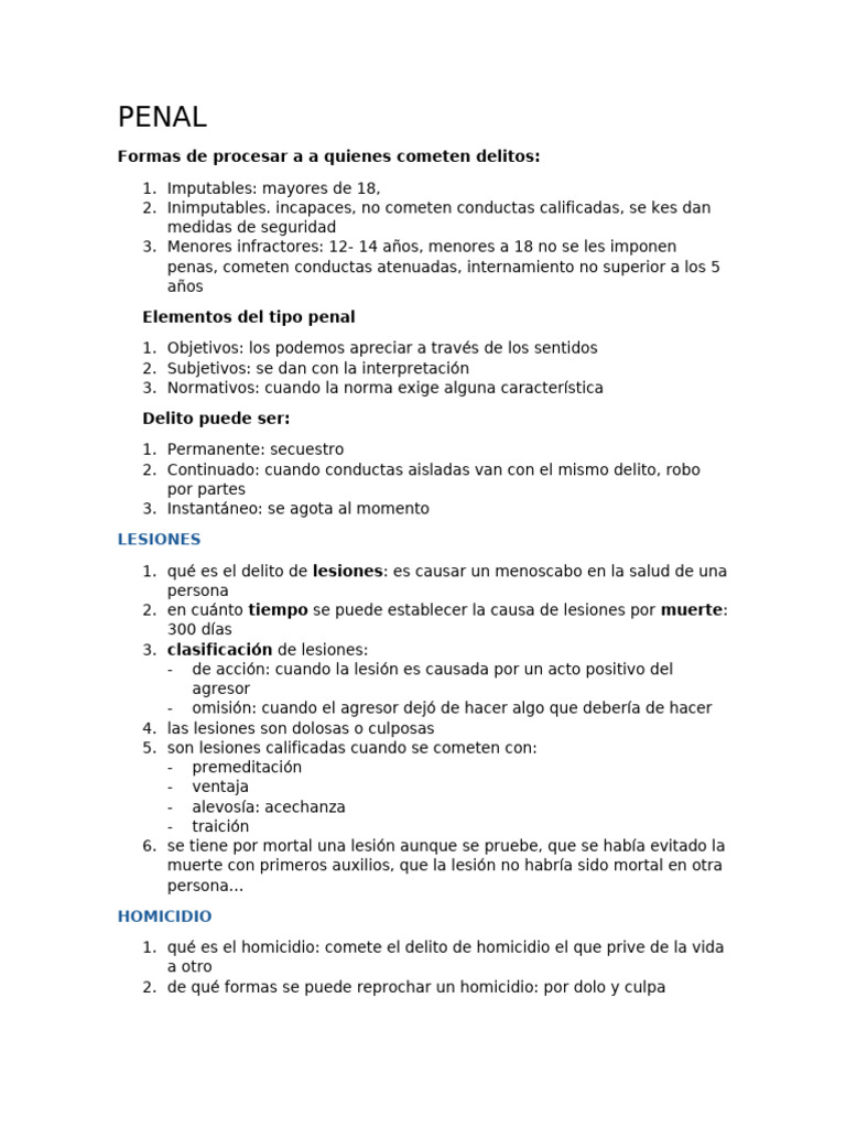 examen 1 penal | PDF | Homicidio | Robo