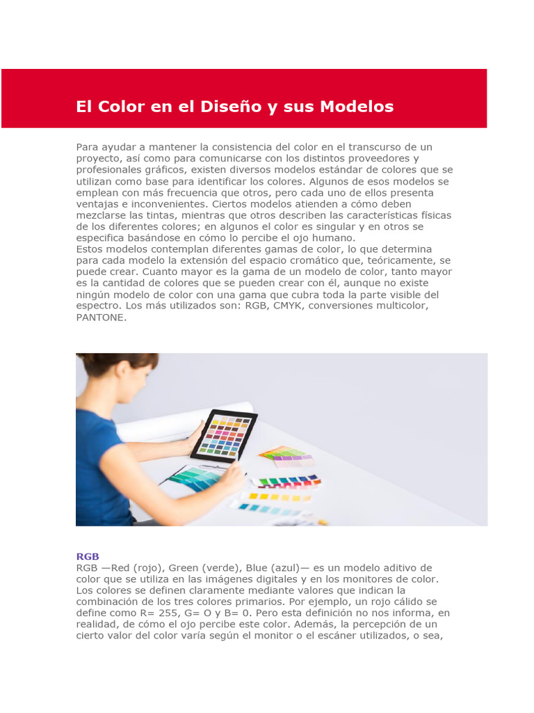 El Color en El Diseño y Los Modelos de Color | PDF | Color | Diseño gráfico