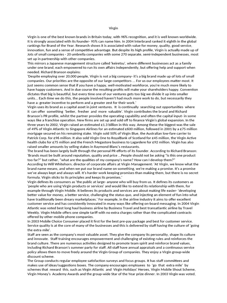 Virgin + Google Case Study 2020S2 | PDF | Entrepreneurship | Innovation