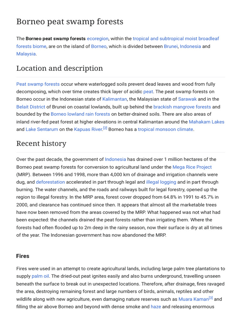 Borneo Peat Swamp Forests - Wikipedia | PDF | Physical Geography | Earth Sciences