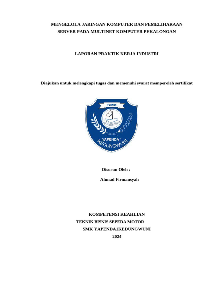 Format Laporan Prakerin 2022-2023 | PDF