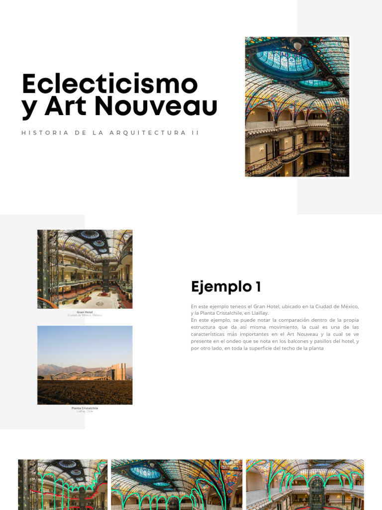 Eclecticismo y Art Nouveau - Isabel Mireles Aretia | PDF | México | Diseño arquitectonico