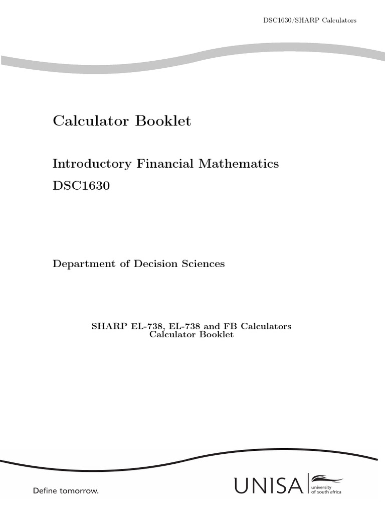 Notes Sharp EL-738 EL-738F FB Calculators | PDF | Present Value ...