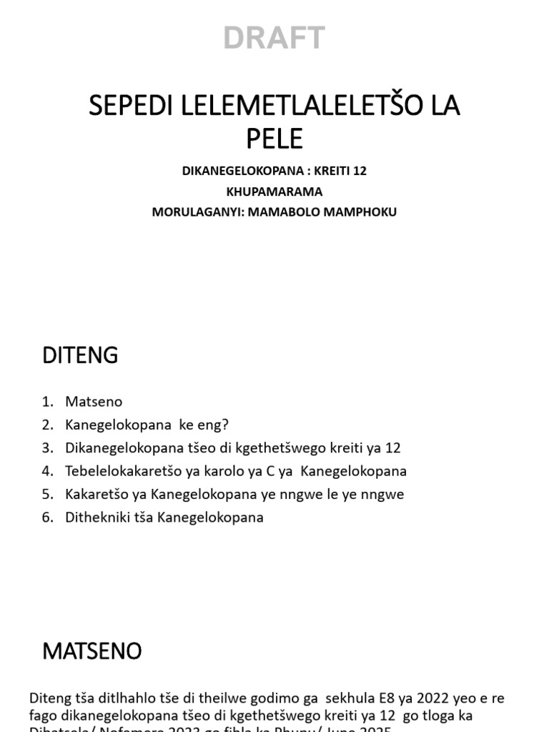 Sepedi Fal Short Stories | PDF
