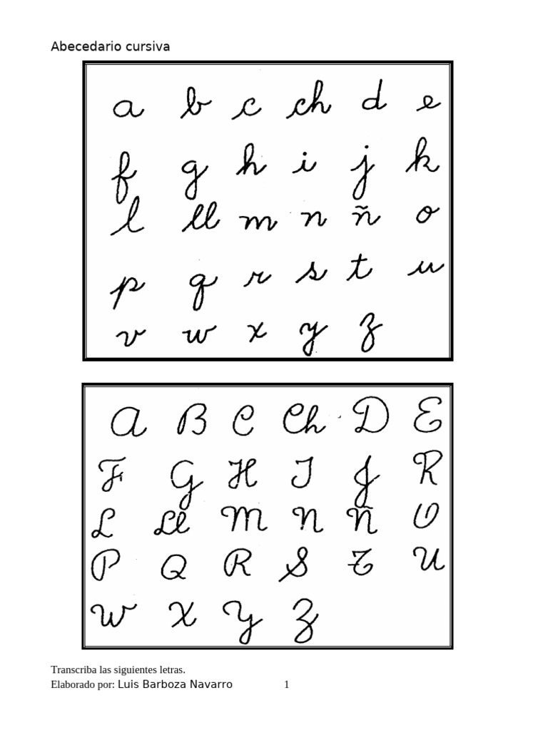 Fichas Abecedario Letra Cursiva Cursive Writing Cursive Writing